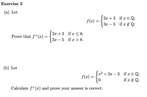 Solved Exercise 5 A Let F X 2x 33x5 If XQ If X Q Chegg Com