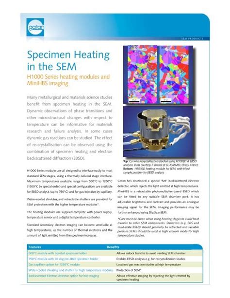 Specimen Heating In The Sem