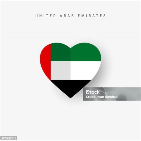 아랍 에미리트 연합국 심장 모양의 깃발 오리가미 종이 컷 Uae 국가 배너 3차원 형태에 대한 스톡 벡터 아트 및 기타 이미지 3차원 형태 개념 공예 Istock