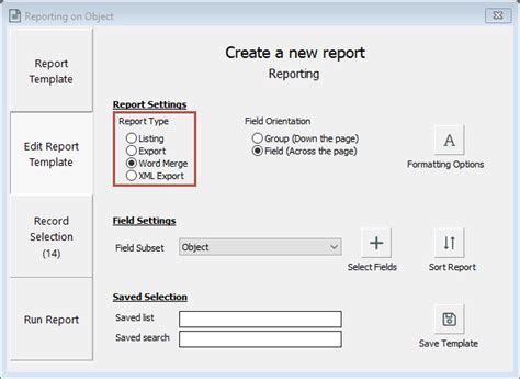 Create A Word Merge Report Template