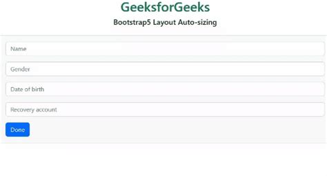 Bootstrap 5 Layout Auto Sizing Geeksforgeeks