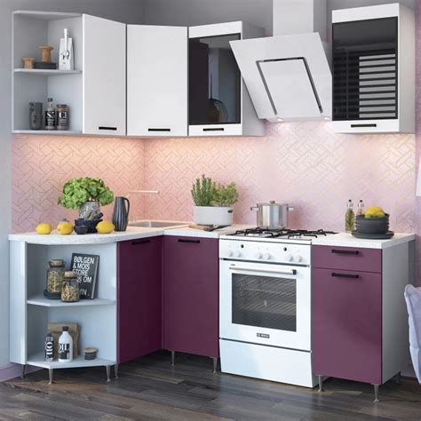 Кухня Техно 1 3 на 1 4 м компоновка №3 белый снег софт слива софт МиФ купить по выгодной цене