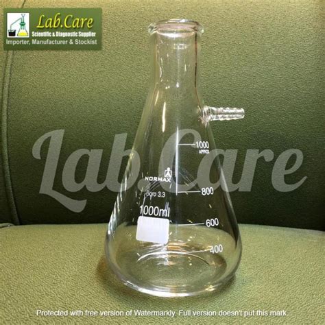 filtering flask 1000ml borosilicate glass conical shape with