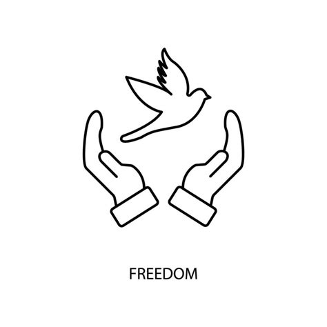 Freedom Concept Line Icon Simple Element Illustration Freedom Concept Outline Symbol Design