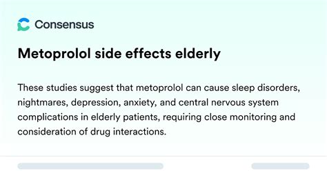 Metoprolol Side Effects Elderly Consensus Academic Search Engine