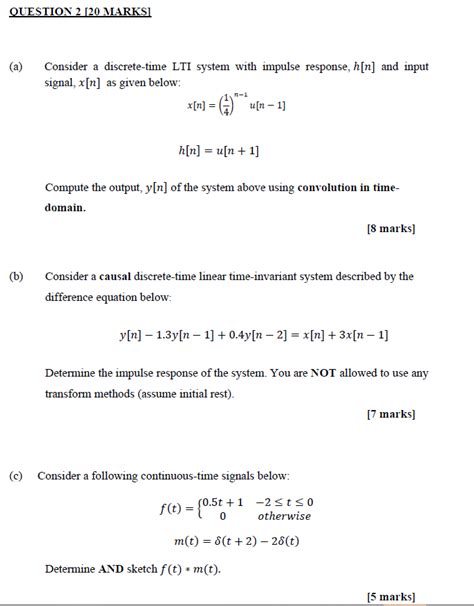 Solved QUESTION MARKS A Consider A Discrete Time Chegg