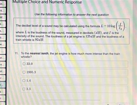 Solved Multiple Choice And Numeric Response Use The