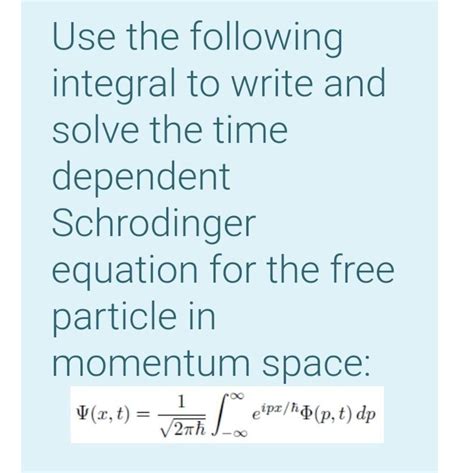 Solved Use The Following Integral To Write And Solve The