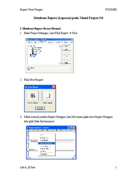 Doc Membuat Report Laporan Pada Visual Foxpro 90
