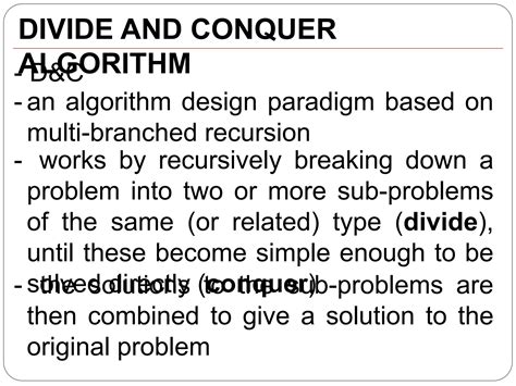 Data Structure And Algorithm Divide And Conquer Pptx