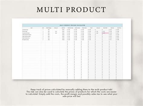 Pricing Calculator Spreadsheet Price Handmade Products Google Sheet Template Product Pricing