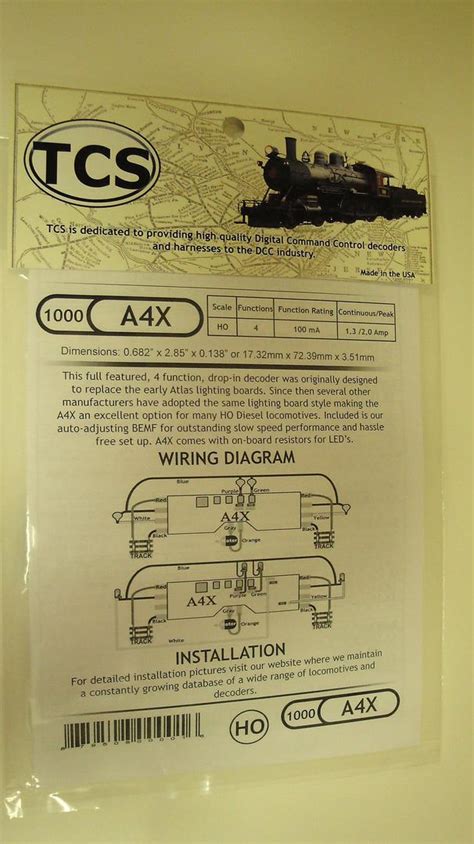 tcs {a4x} 1000 a4x dcc decoder train control systems yankeedabbler