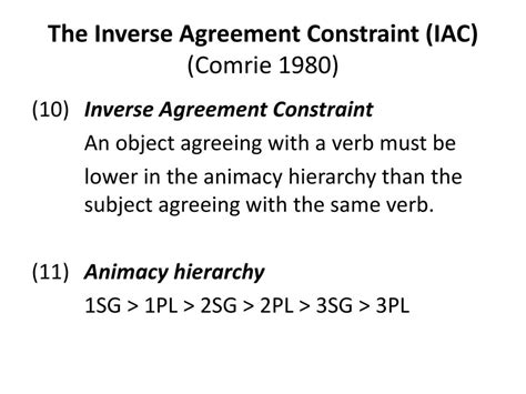 The Personcase Constraint And The Inverse Agreement Constraint In