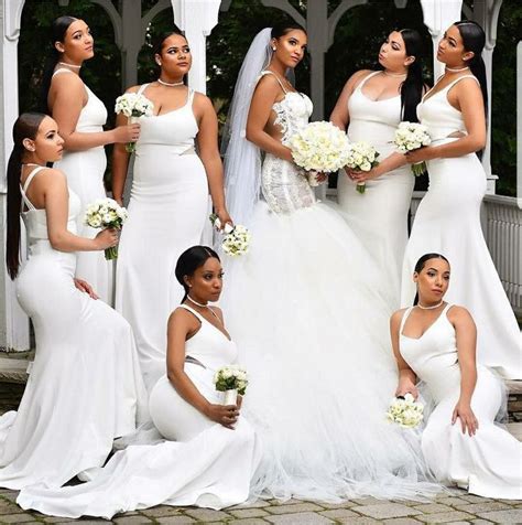 Pin By Mrsmore3 On January 18 White Bridesmaid Dresses White