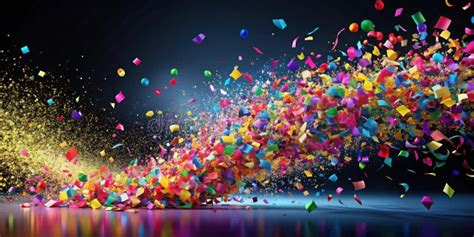 A Vibrant Explosion Of Colorful Confetti And Sparkling Glitter Creates A Festive And Joyful