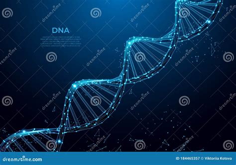 Dna Abstract 3d Polygonal Wireframe Dna Molecule Stock Vector Illustration Of Genome