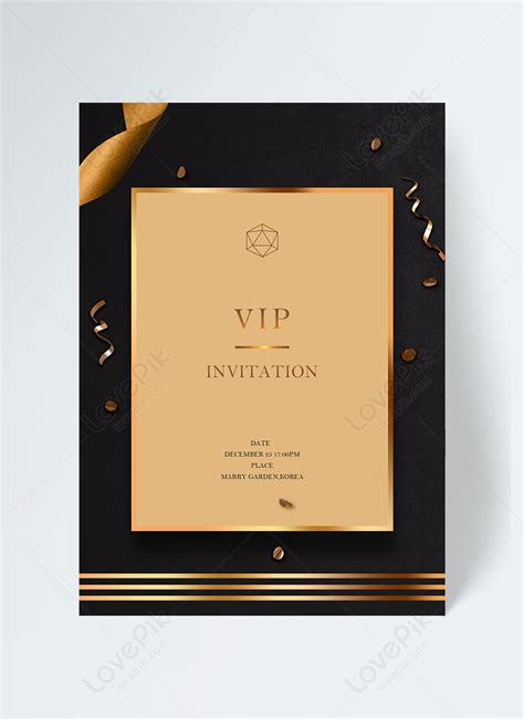 블랙 골드 비즈니스 럭셔리 Vip 초대장 템플릿 이미지 사진 464354602 무료 다운로드
