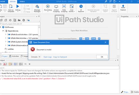 Error Document Is Invalid Workflow Help UiPath Community Forum