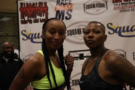 Raquel Miller Left Latashia Burton Right Inside The Ropes Boxing