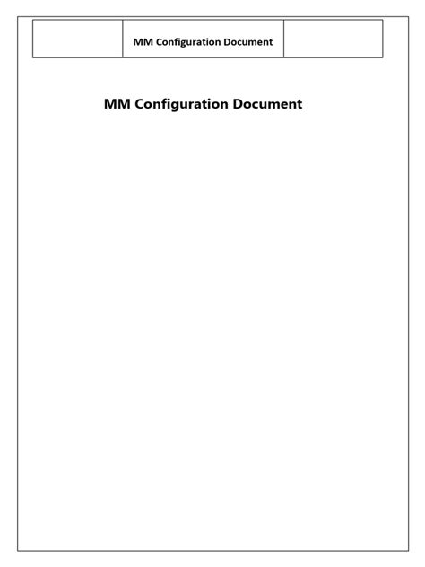 Mm Configuration Document V0 00 Pdf Invoice Logistics