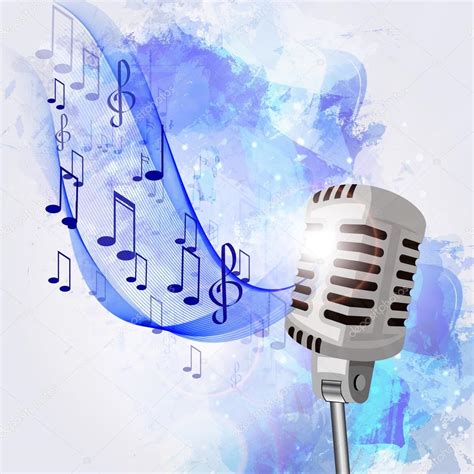 Fondo De Pantalla De Micrófono Antiguo Con Nota Musical