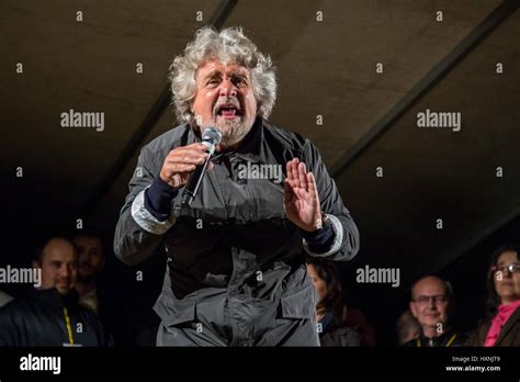 Italian Politician Leader Of Five Star Movement Beppe Grillo Is