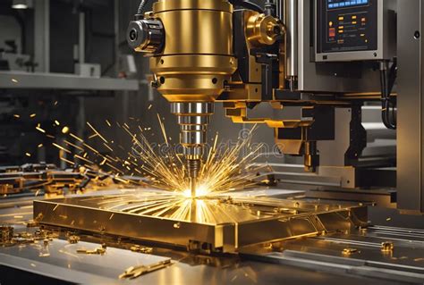 Cnc Machine In Action Drilling Metal Perfect For Manufacturing
