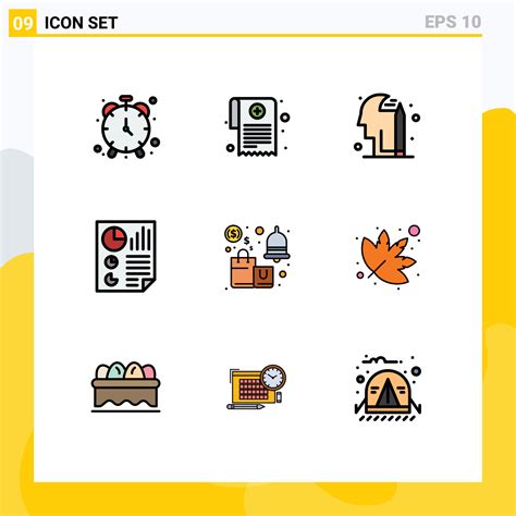 Stock Vector Icon Pack Of 9 Line Signs And Symbols For Notification