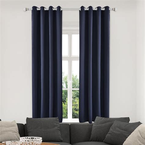 Blackout Curtains 52 X 84 Inches Long Dark Blue Curtains Set Of 2