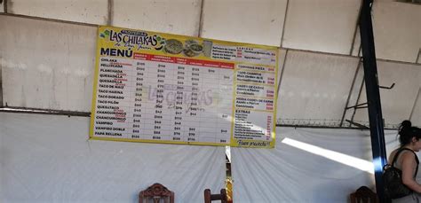 Carta Del Restaurante Las Chilakas De Don Juan Sucursal 3 Ríos Culiacán Rosales Blvrd Enrique