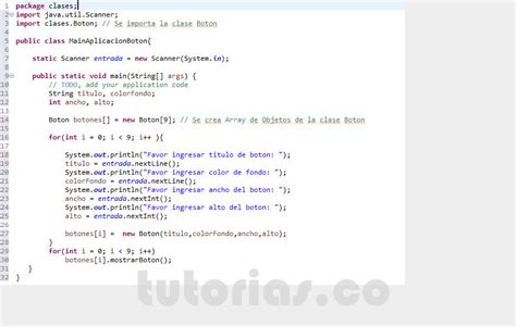 POO Java Aplicacion Clase Boton Tutorias Co