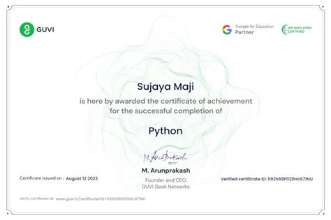 sujaya maji on linkedin python guvi codingjourney