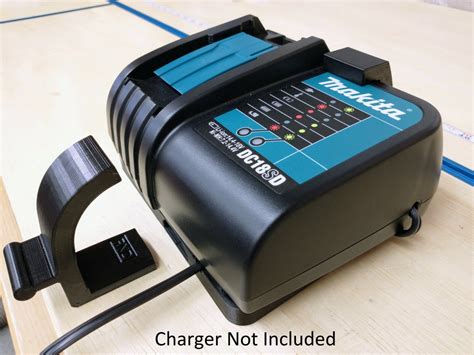 Wall Mount Holder For Makita Dc18sd Charger With Optional 18v Battery