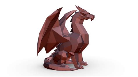 Dragon Low Poly 3d Model By Lowpoly Print