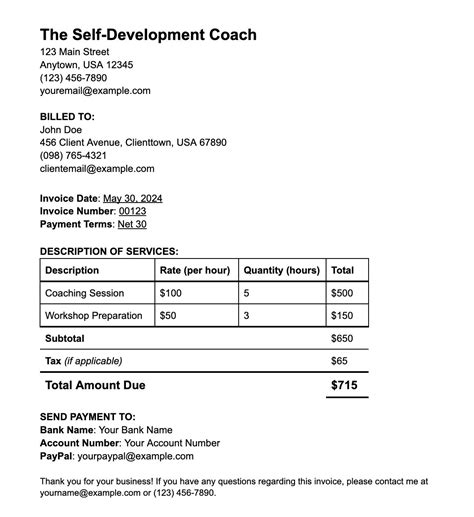 How To Write An Invoice For Your Coaching Services Life Coach Magazine