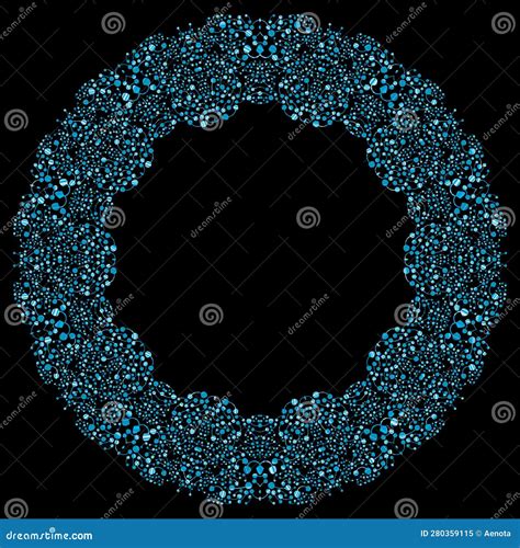 Blue Vector Curl Round Frame Stock Vector Illustration Of Glitter Chassis 280359115