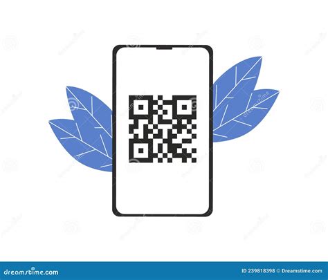 Qr Code On The Phone Screen Access Code Code To Read Stock Vector Illustration Of Read