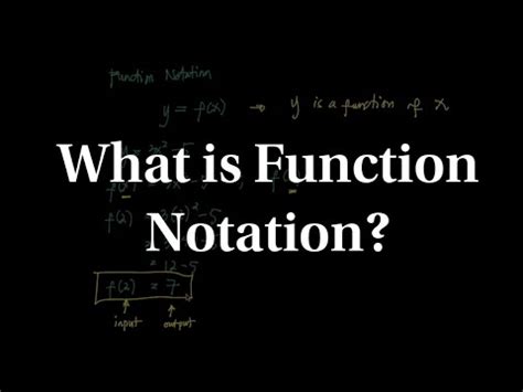 What is Function Notation? - YouTube