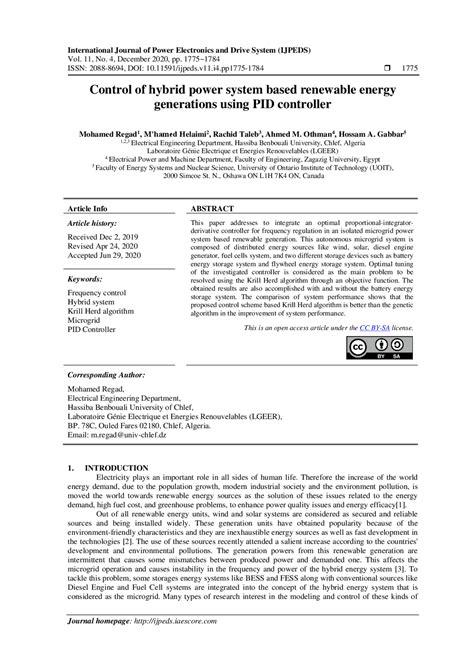 Control Of Hybrid Power System Based Renewable Energy Generations Using