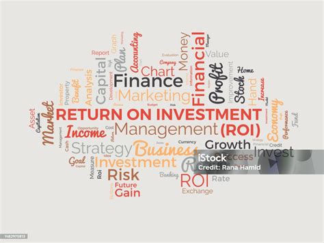 투자 수익률에 대한 단어 구름 배경 개념입니다 사업 이익 성과 마케팅 성과의 금전적 이득 계획 가격에 대한 스톡 벡터 아트 및 기타 이미지 Istock