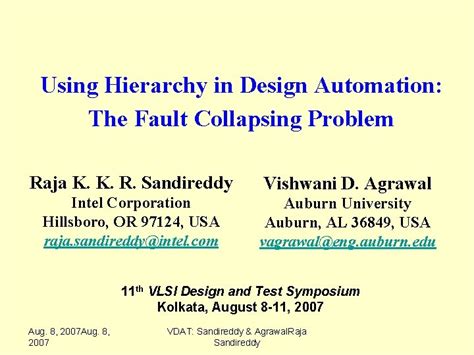Using Hierarchy In Design Automation The Fault Collapsing