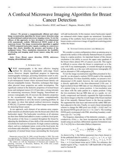 A Confocal Microwave Imaging Algorithm For Breast Cancer Detection