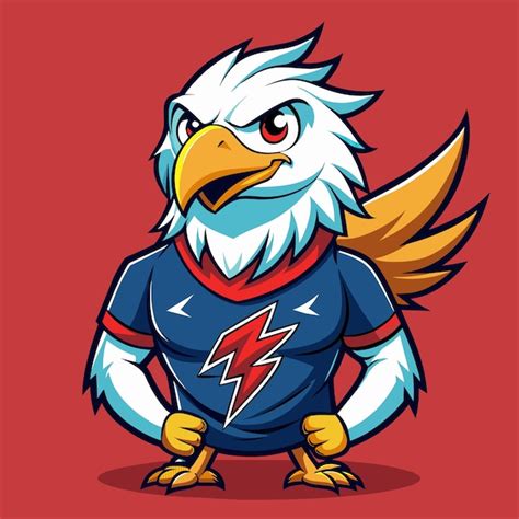 Premium Vector A Bald Eagle With A Lightning Bolt On His Shirt