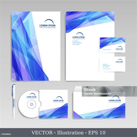 기업 아이덴티티 비즈니스 삽화를 위한 템플릿입니다 편집 가능한 기업의 정체성 템플릿디자인 Cd 빈 편지지 봉투 및 방문 카드를