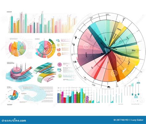 data visualization chart diagram colorful illustration with white