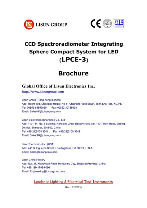 Ccd Spectroradiometer Integrating Sphere Compact System For Led 7000vis Pdf