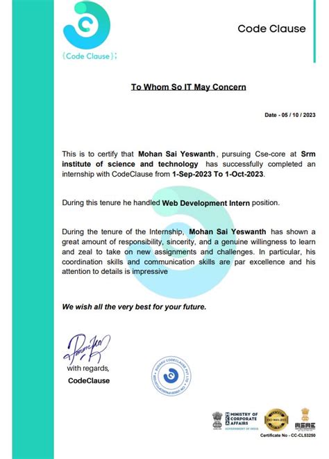 Adapa Mohan Sai Yeswanth On Linkedin Internshipcompleted Codeclauselnternship Learningandgrowing