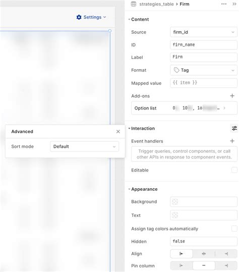 sorting table column 💬 app building retool forum