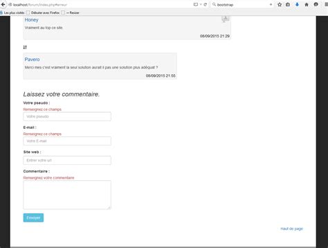 Résolu Envoi De Formulaire Haut De Page Par Webcode Page 1 Openclassrooms