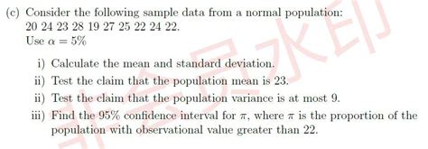 [solved] C Consider The Following Sample Data From A No